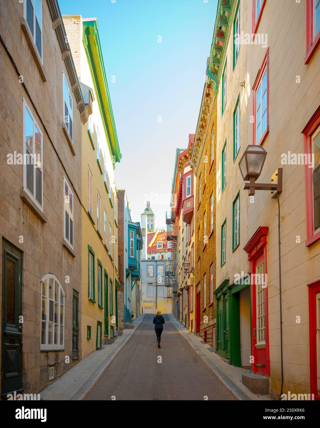 Walking through the colorful streets of Quebec City in Eastern Canada ...