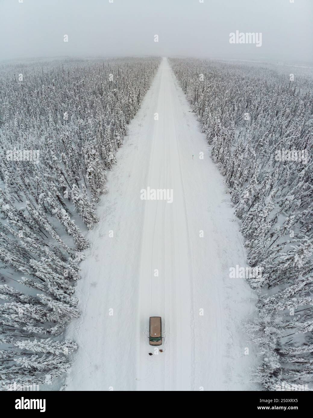 The amazing, rugged Dempster Highway at the start of winter after a ...