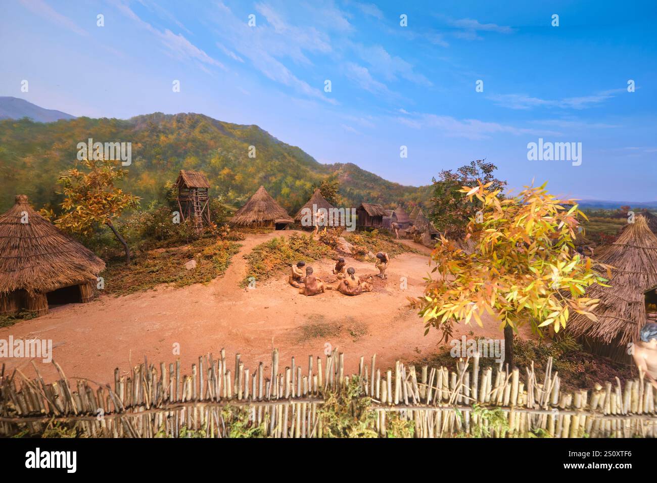 Overview of a typical village, community, complex at Majeon-ri during ...