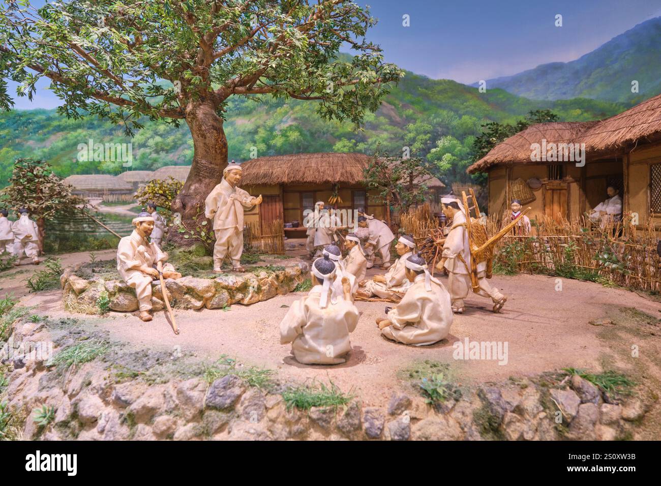 Villagers holding a Dure, a strict meeting to decide farm, village ...