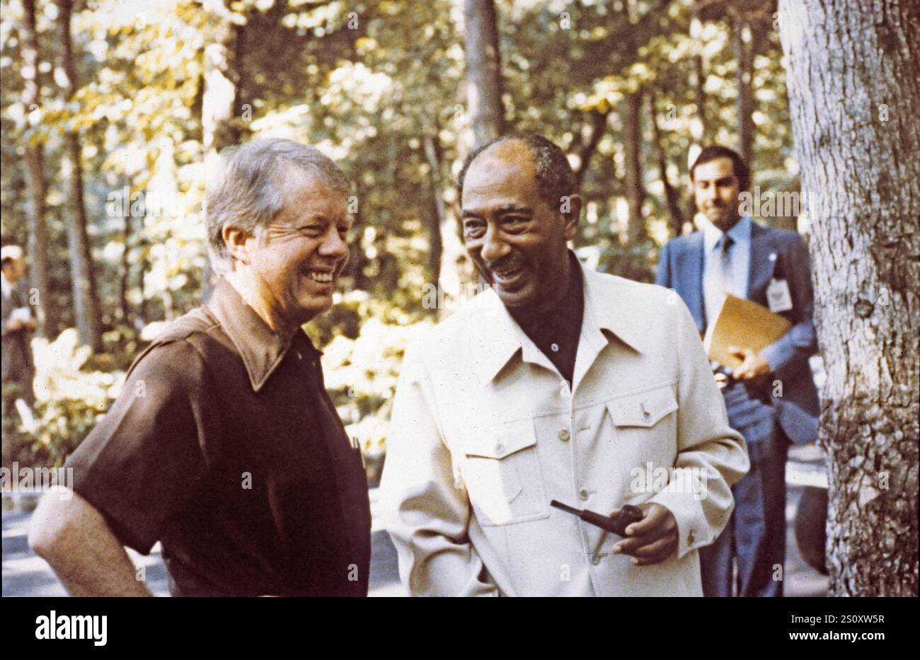 United States President Jimmy Carter, left, and President Anwar Sadat ...