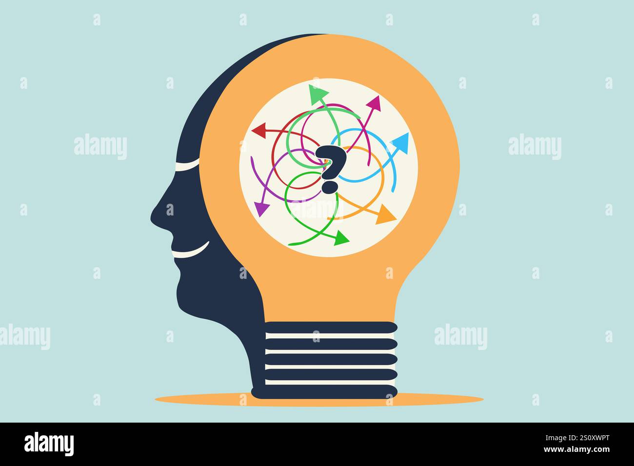 ght bulb eruption idea, head with light bulb, messy arrow, business ...