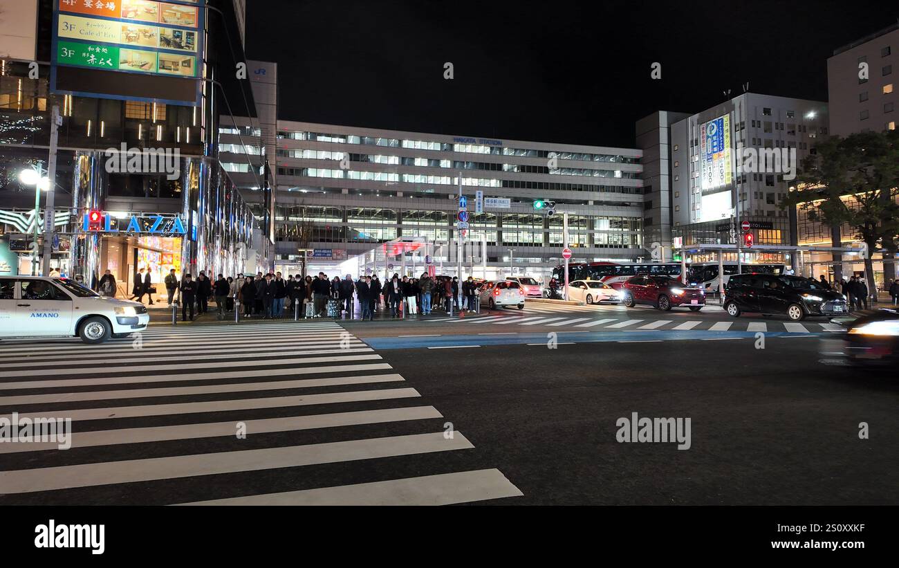 December 19, 2024 Night view of Hakata Station, Hakata Ward, Fukuoka ...