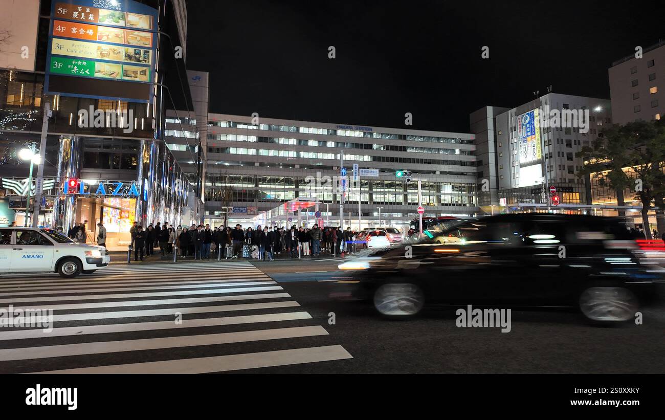 December 19, 2024 Night view of Hakata Station, Hakata Ward, Fukuoka ...