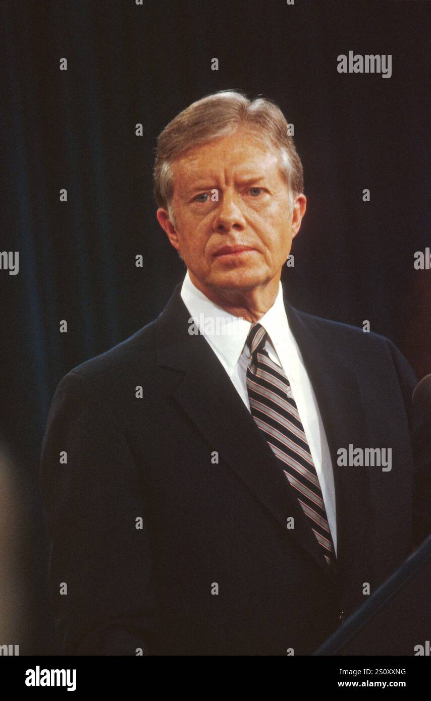 United States President Jimmy Carter holds a press conference at the ...