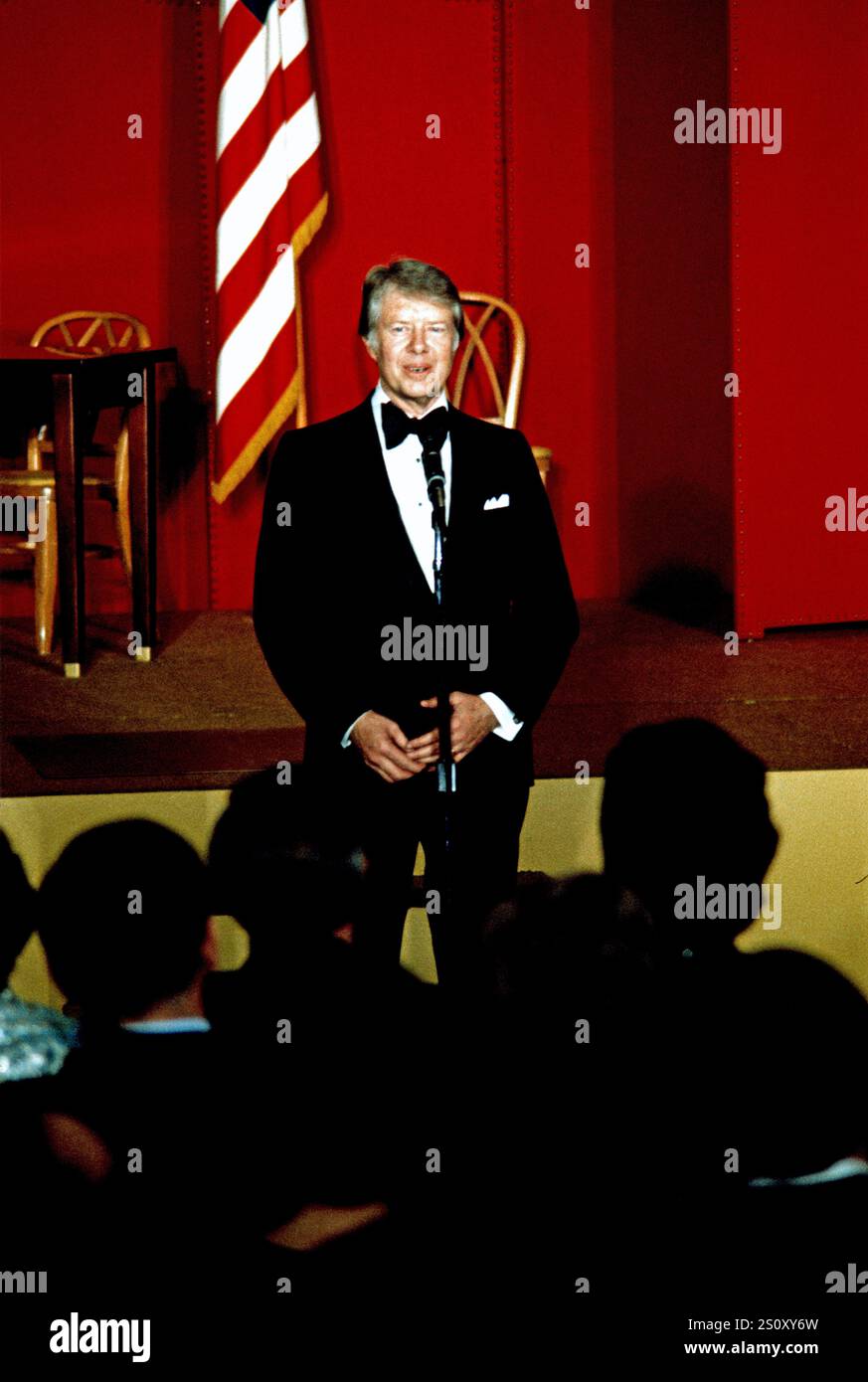 United States President Jimmy Carter makes remarks as he and first lady ...