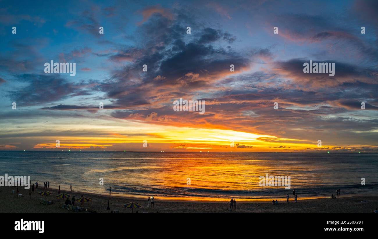 aerial view beautiful sky in sunset at horizon at Kata beach Phuket ...
