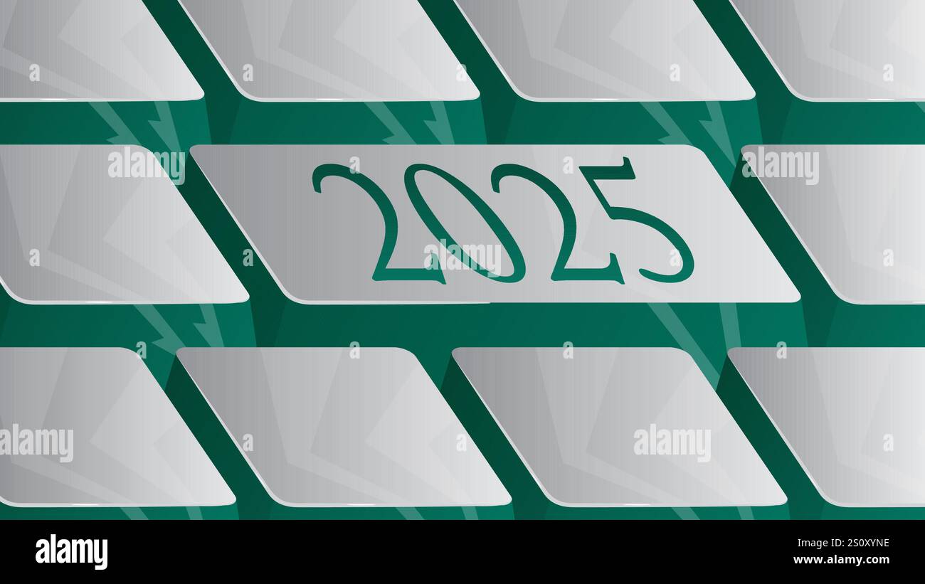 Computer Keyboard with number 2025. Close-up of an electronic Computer ...