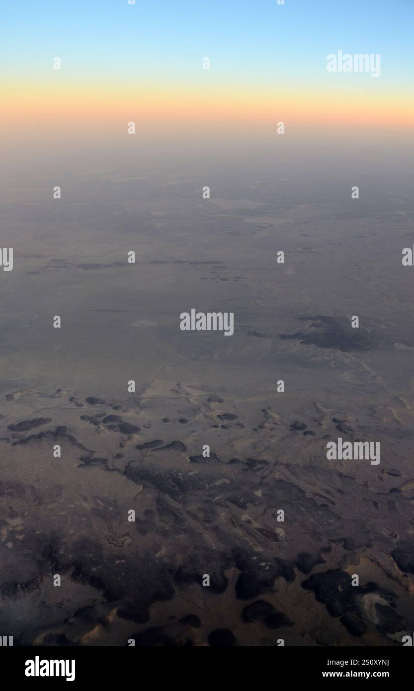 Aerial view of the Jordanian desert in Eastern Jordan Stock Photo - Alamy