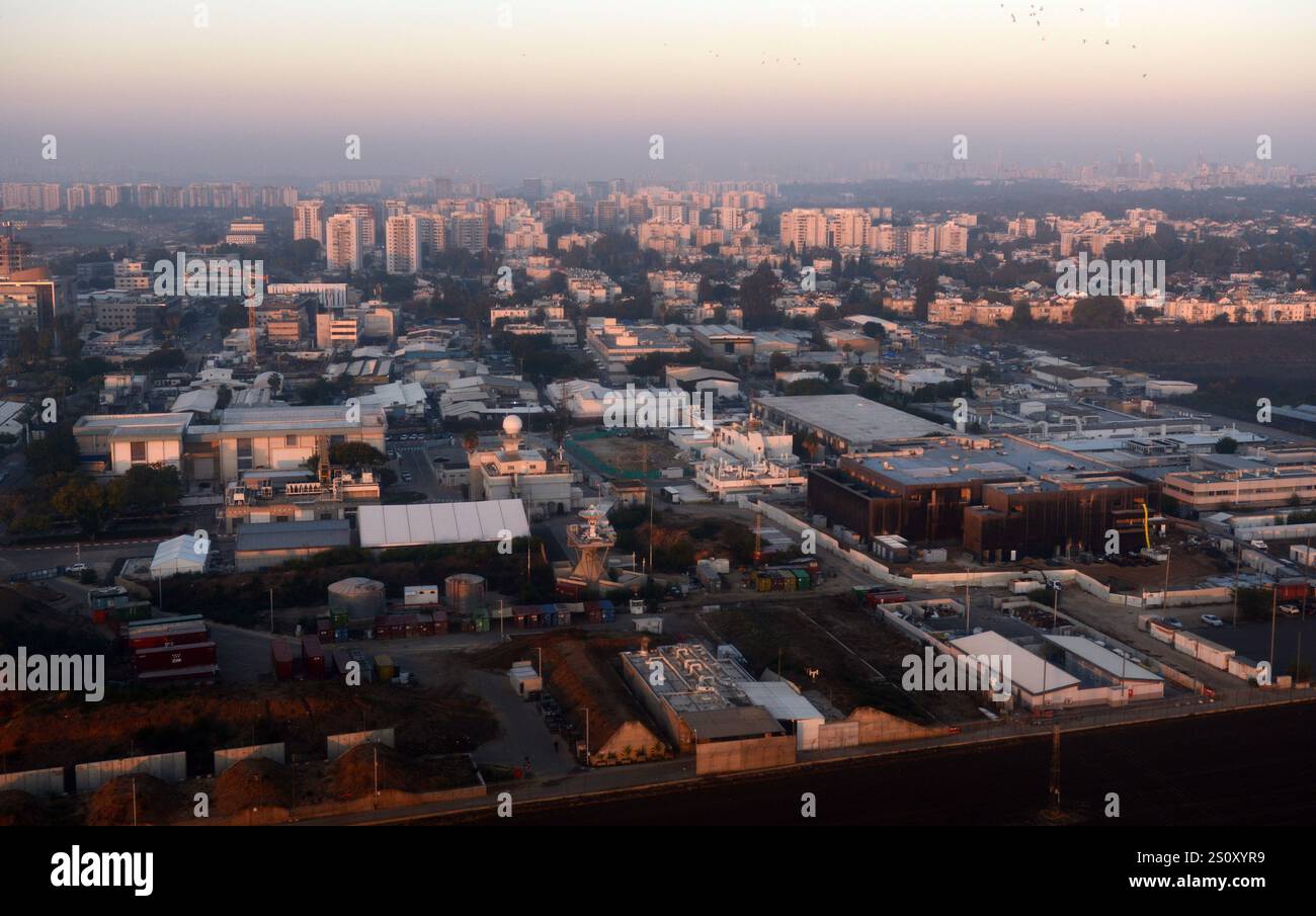 Aerial view of industrial and shopping area in Yahud, Israel Stock ...