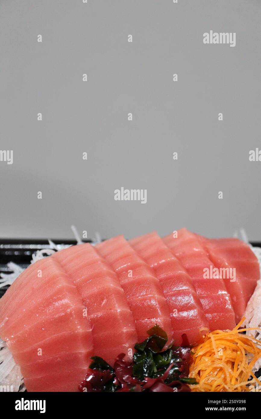 Hon-maguro (pacific bluefin tuna) sashimi purchased at a supermarket in ...