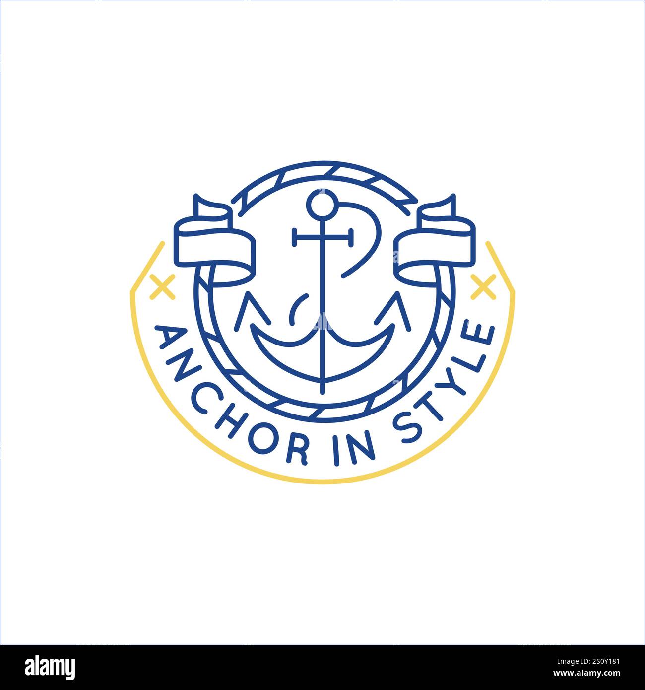 Simple Logo with Anchor icon Stock Vector Image & Art - Alamy