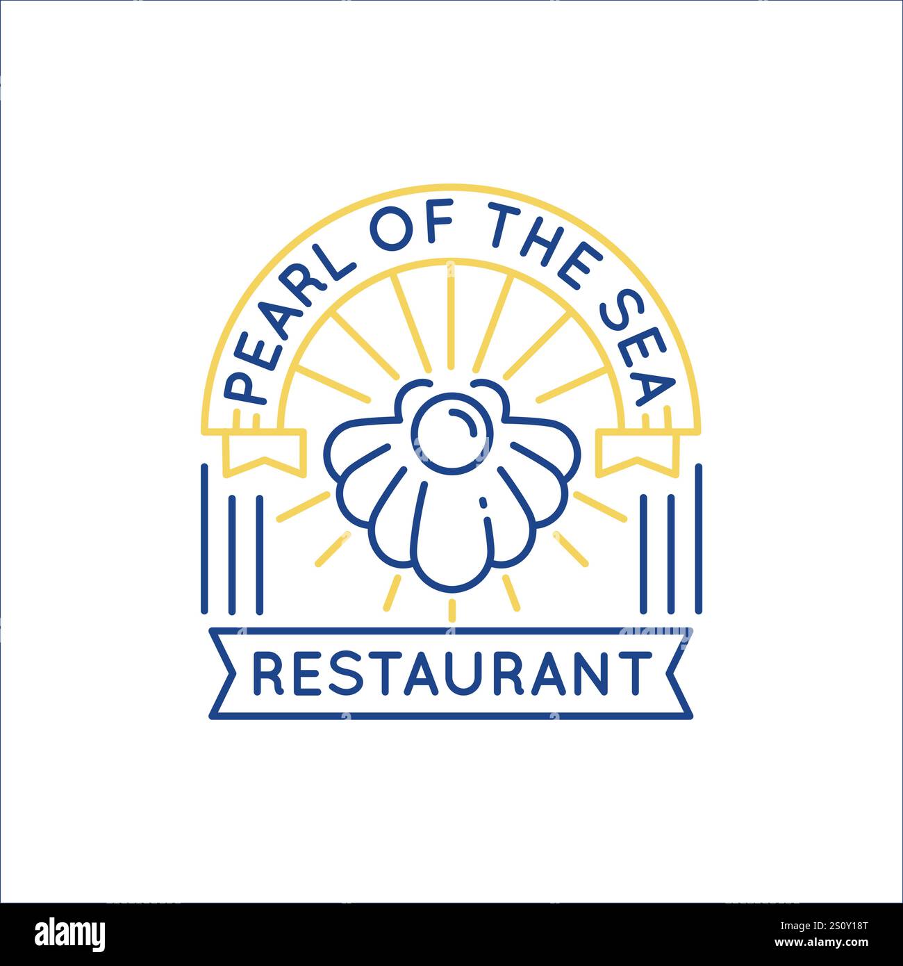 Simple Logo with Pearl of the Sea Icon Stock Vector Image & Art - Alamy