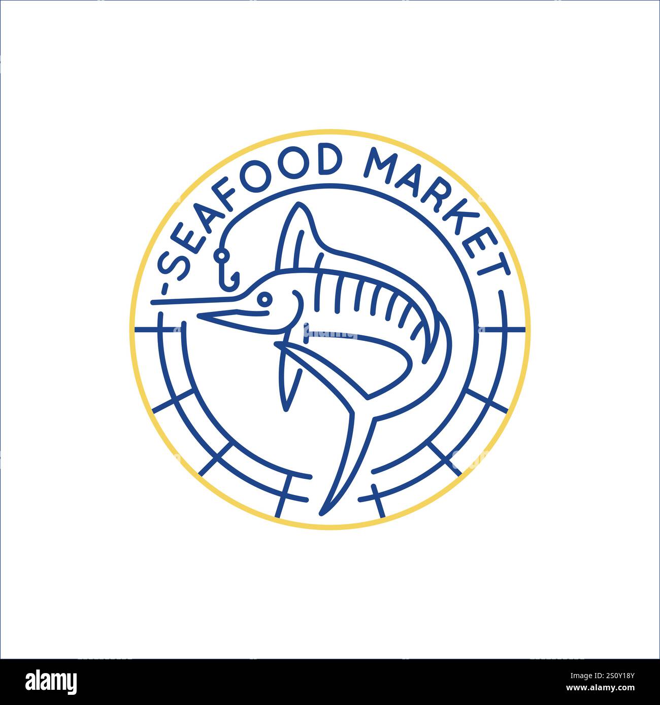 Simple Logo with Seafood Market icon Stock Vector Image & Art - Alamy