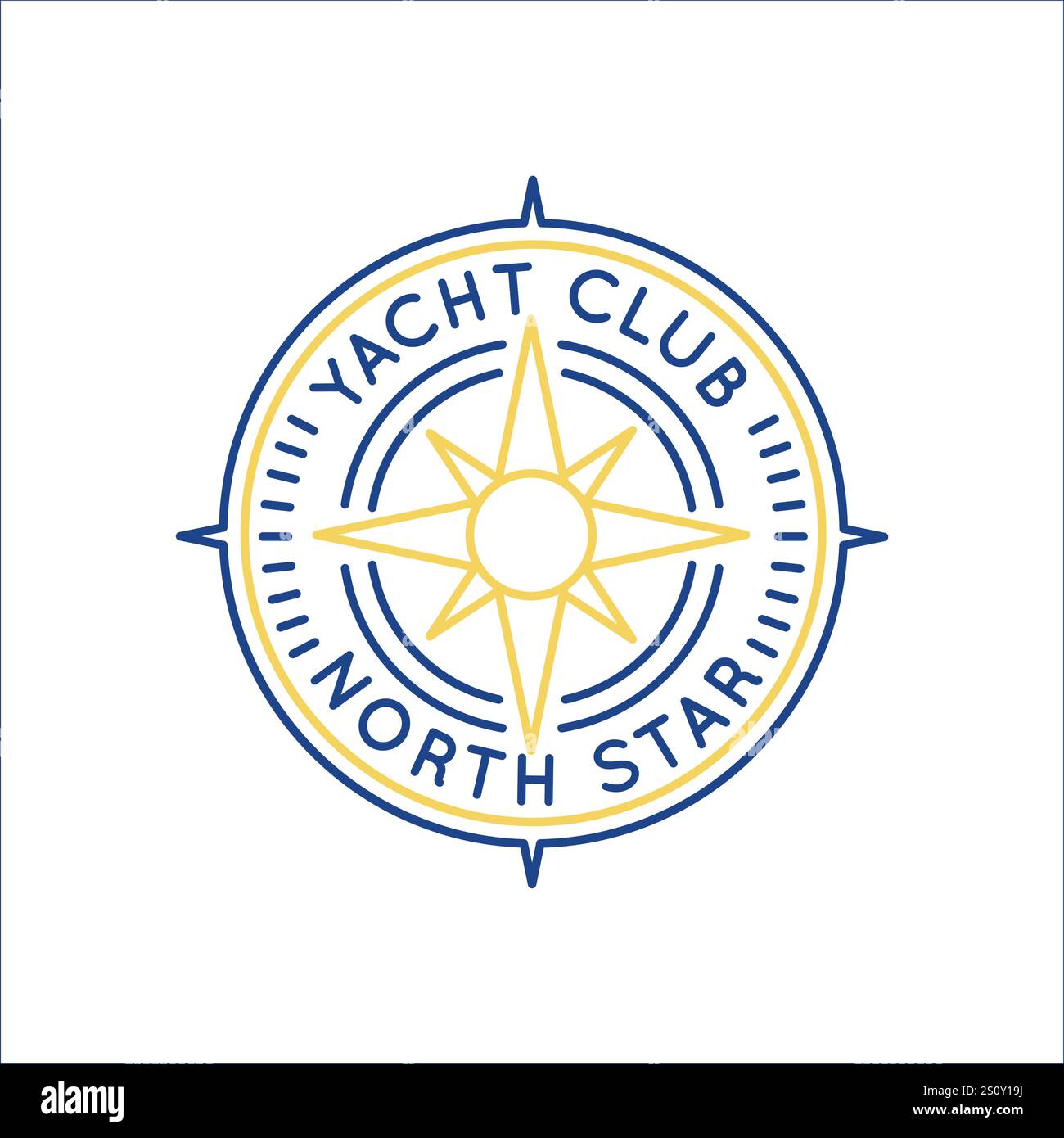 Simple Logo with Yacht Club North Star icon Stock Vector Image & Art ...