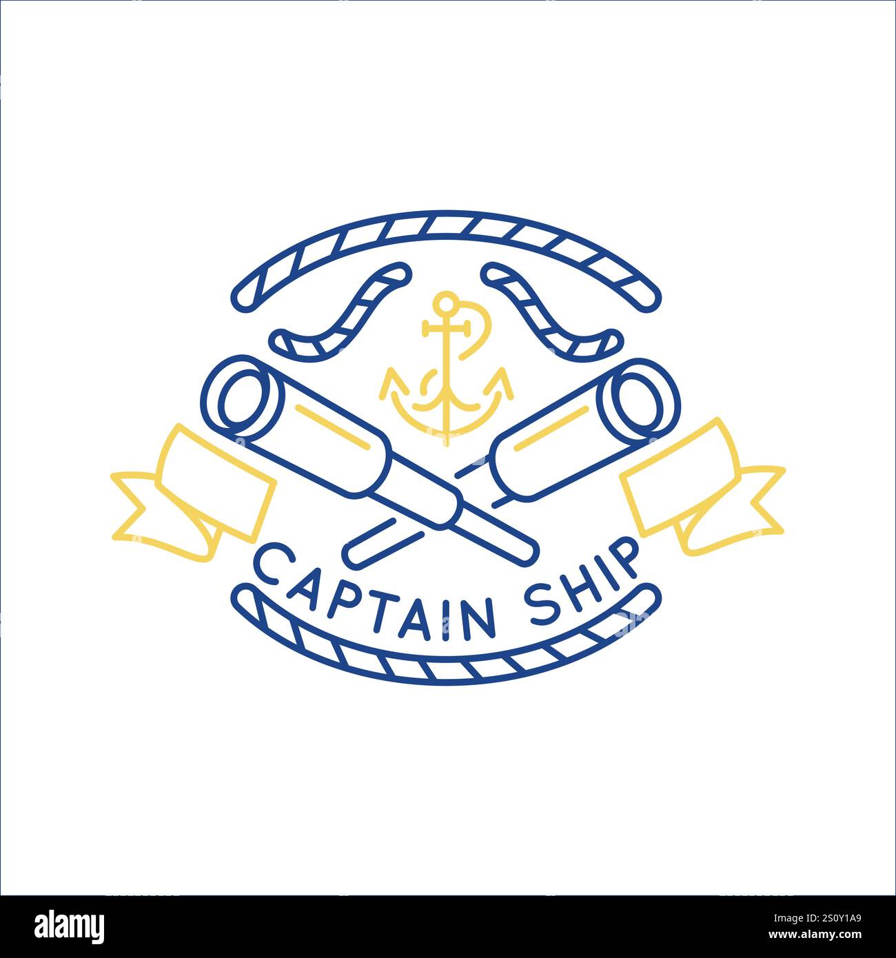 Simple Logo with Captain Ship icon Stock Vector Image & Art - Alamy