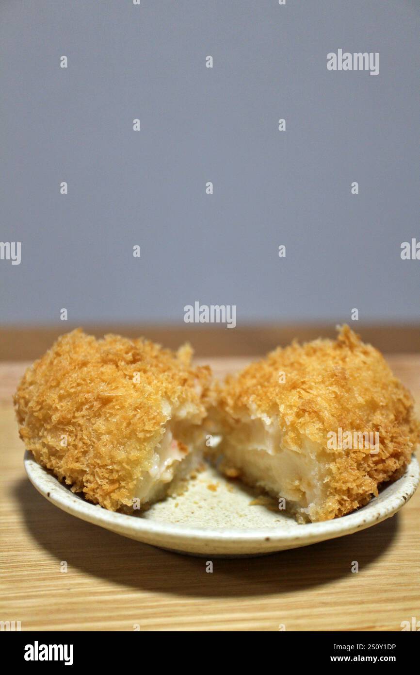 Cream korokke (Japanese croquette) purchased at a supermarket in Tokyo ...