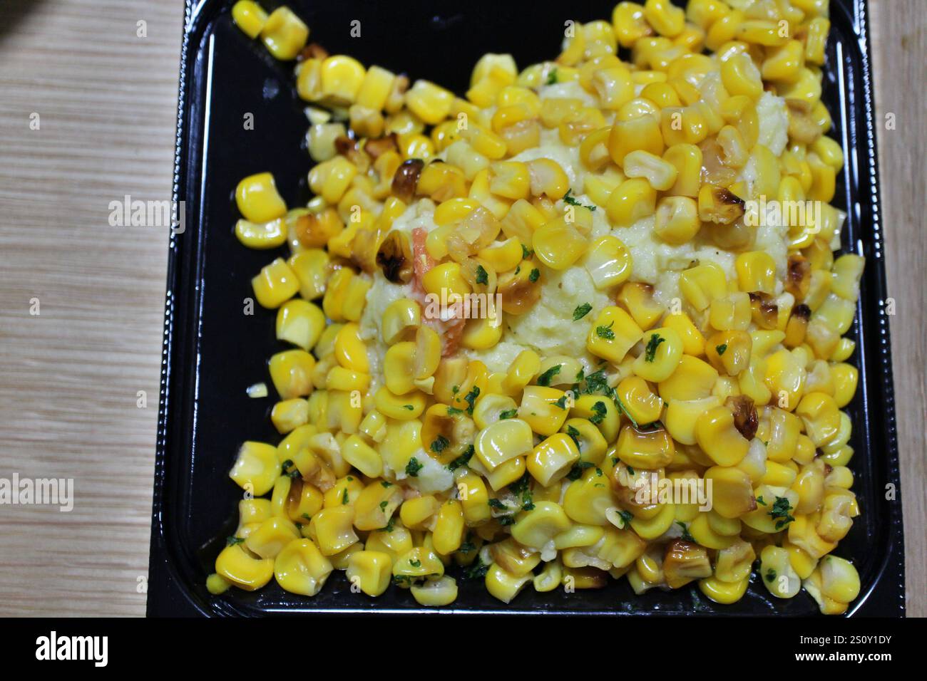 Corn and potato salad purchased at a supermarket in Tokyo, Japan Stock ...