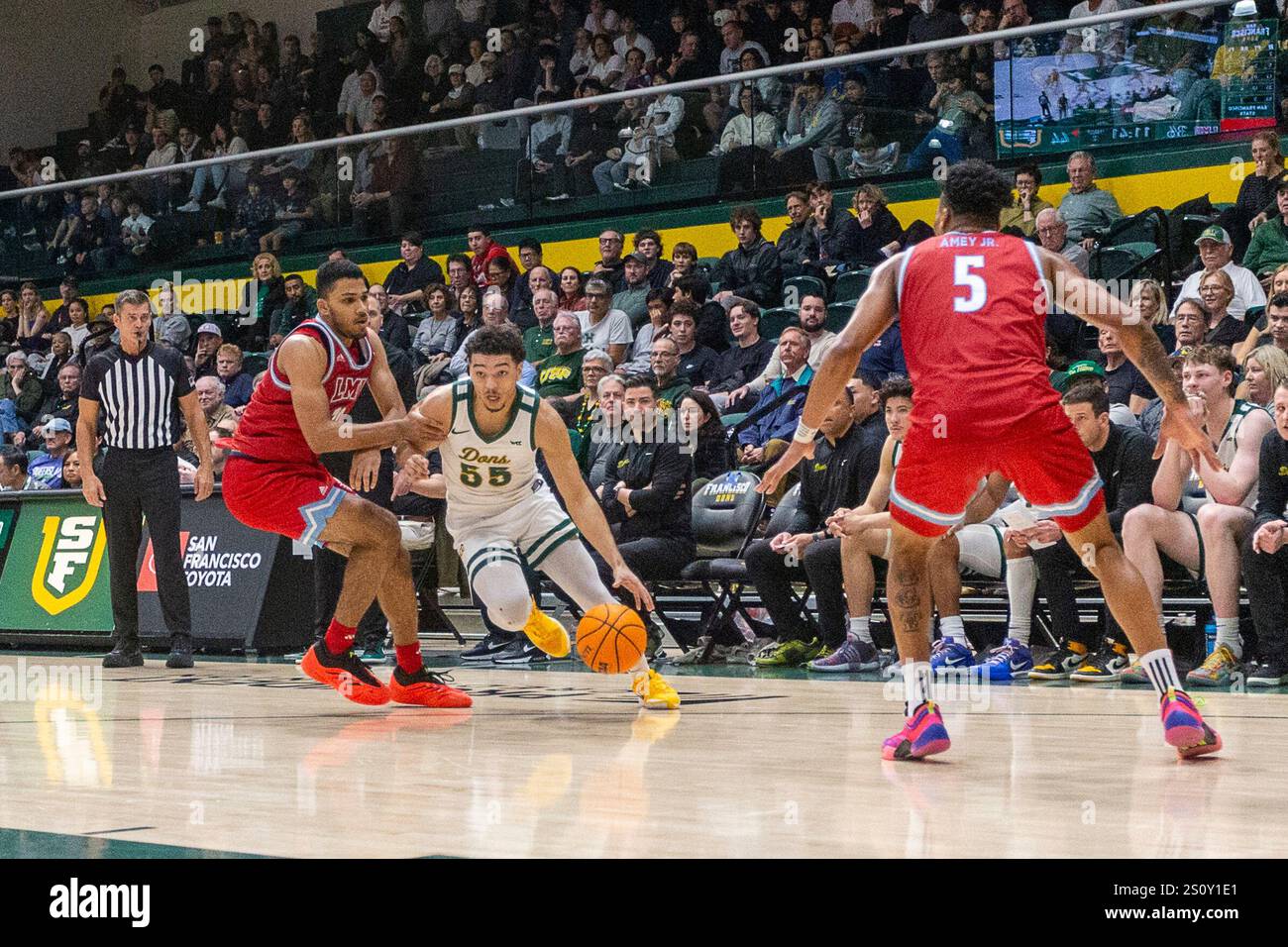 SAN FRANCISCO, CA - DECEMBER 28: USF Dons G Marcus Williams (55) looks ...