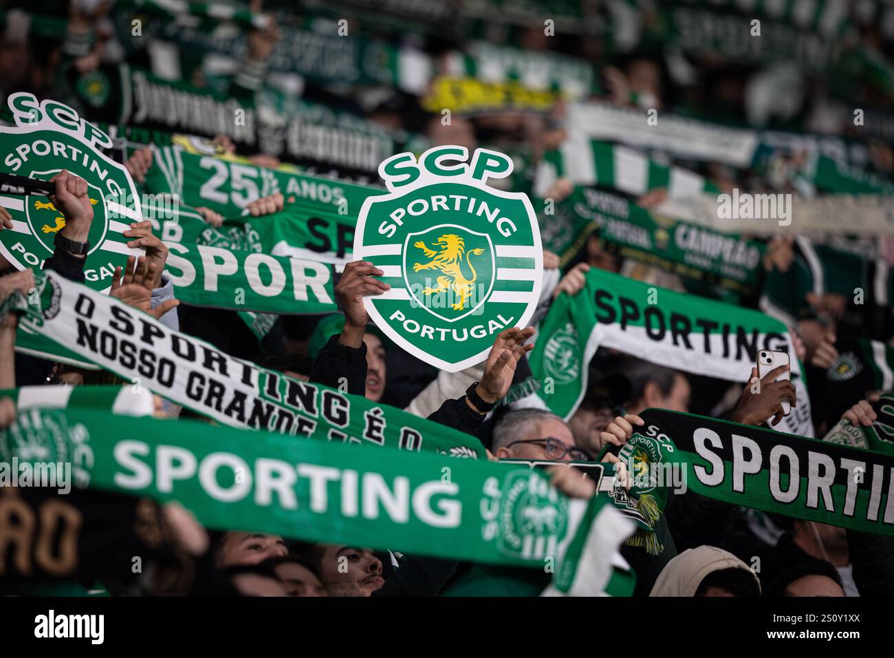 Lisbon, Portugal. 29th Dec, 2024. Sporting CP fans seen during the Liga Portugal Betclic match ...