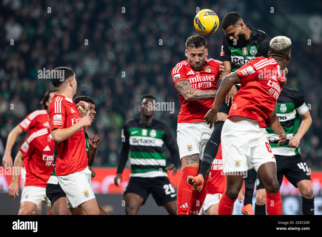 Lisbon, Portugal. 29th Dec, 2024. Jeremiah St. Juste (R2) of Sporting ...