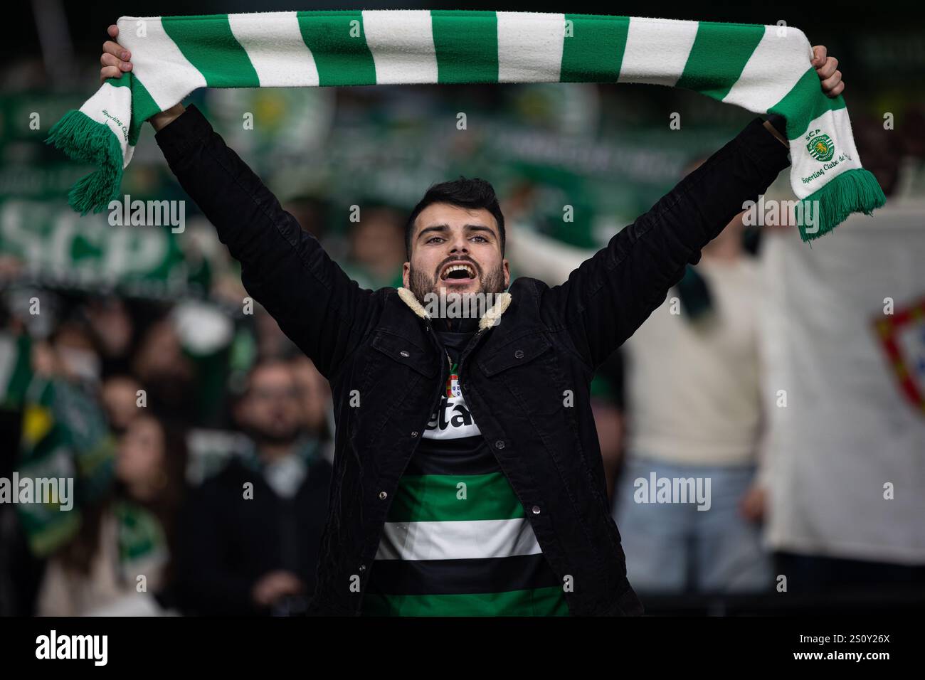 Lisbon, Portugal. 29th Dec, 2024. Sporting CP fans seen during the Liga ...