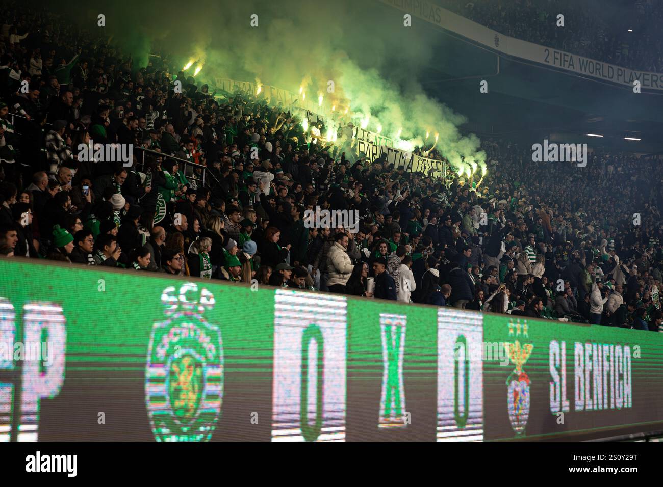 Lisbon, Portugal. 29th Dec, 2024. Sporting CP fans seen during the Liga ...