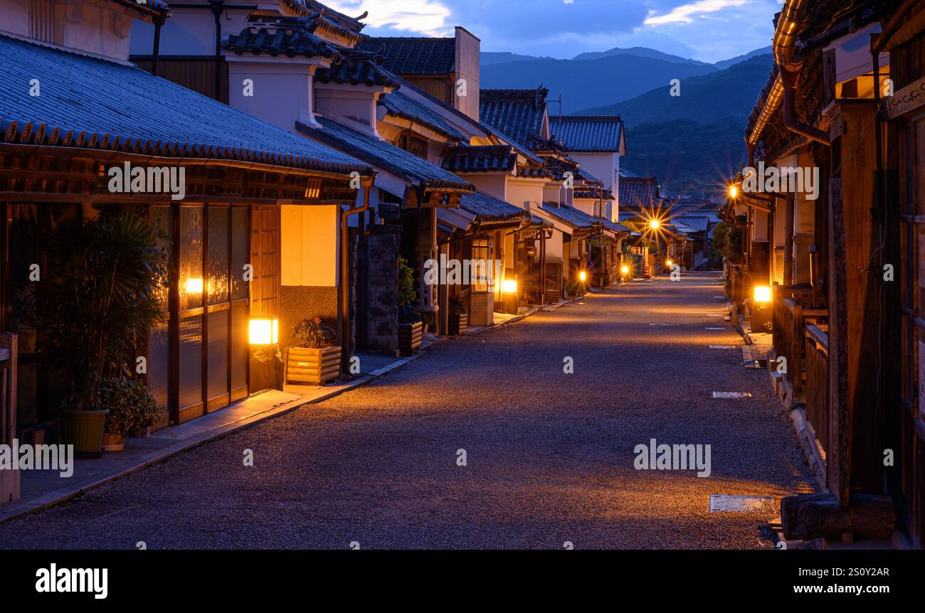 Traditional Wakimachi Townscape at Dusk in Tokushima Prefecture Stock ...