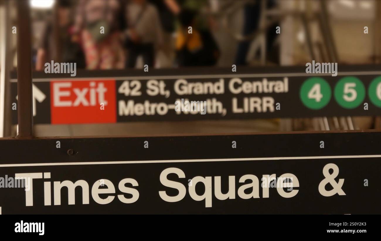 New York subway station interior, underground metropolitan platform ...