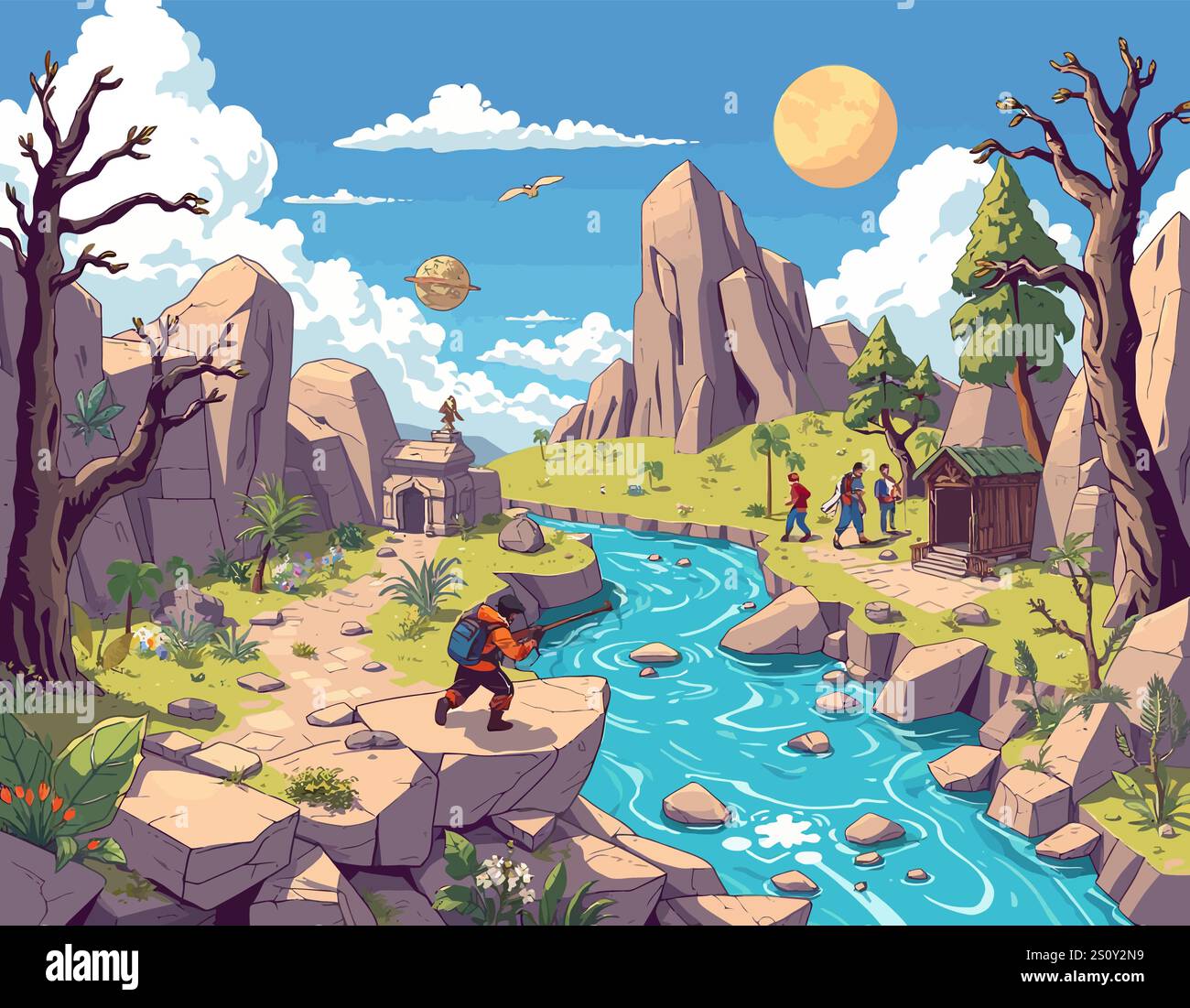 Elements of adventure in graphic style Stock Vector Image & Art - Alamy