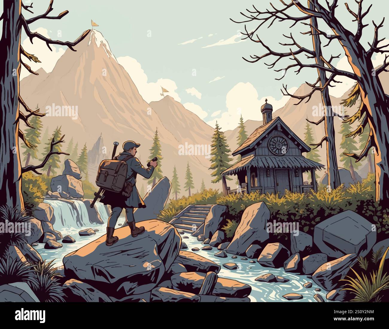 Elements of adventure in graphic style Stock Vector Image & Art - Alamy