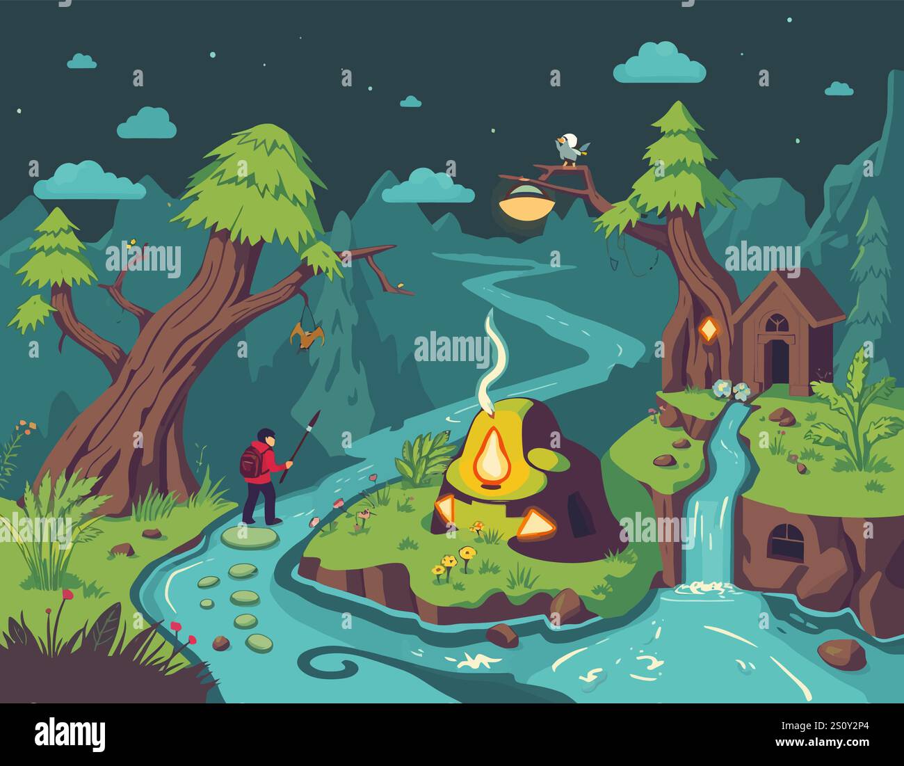 Elements of adventure in graphic style Stock Vector Image & Art - Alamy