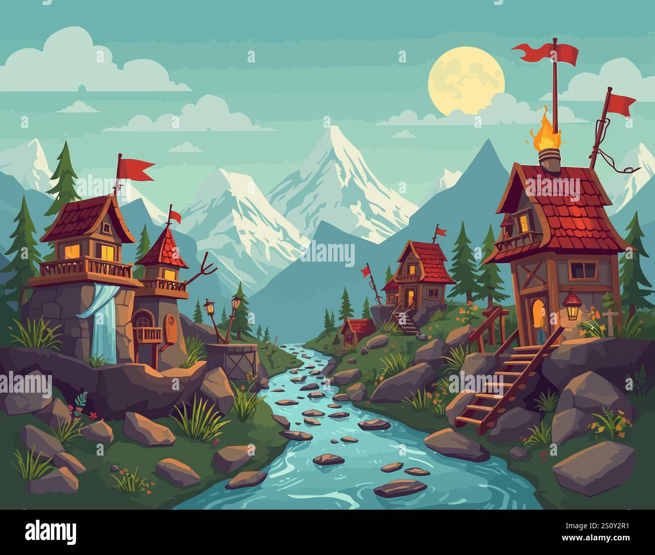 Elements of adventure in graphic style Stock Vector Image & Art - Alamy