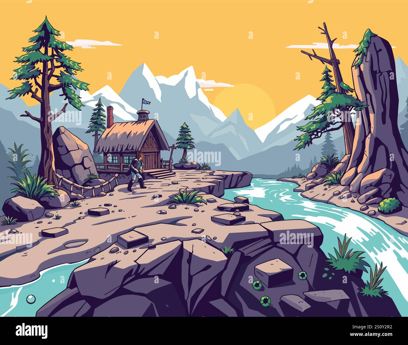 Elements of adventure in graphic style Stock Vector Image & Art - Alamy