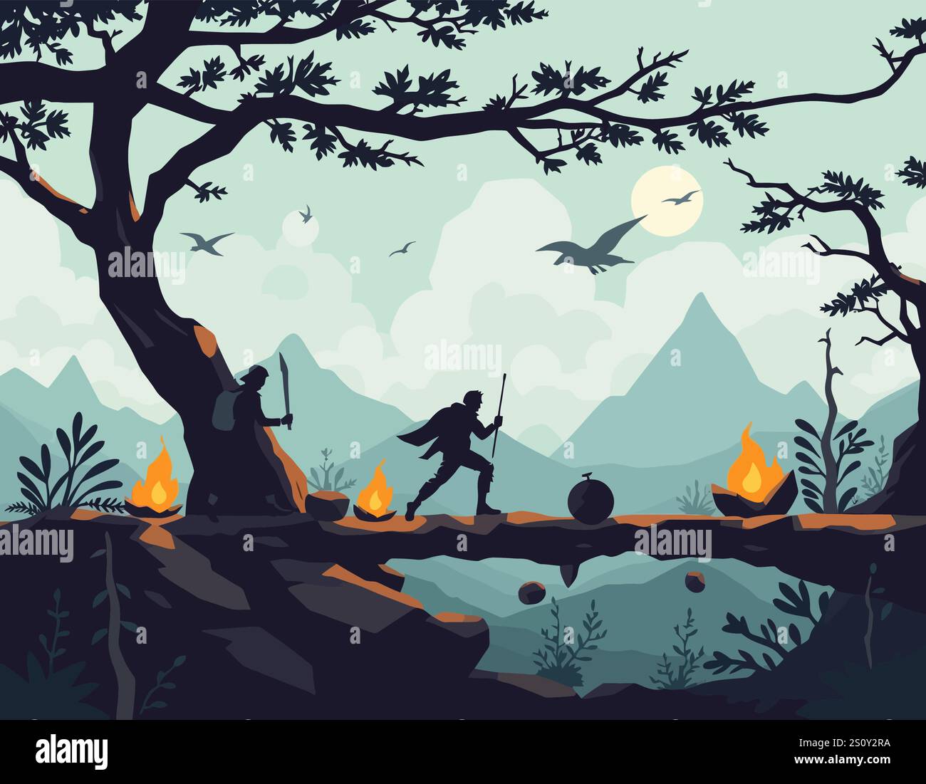 Elements of adventure in graphic style Stock Vector Image & Art - Alamy