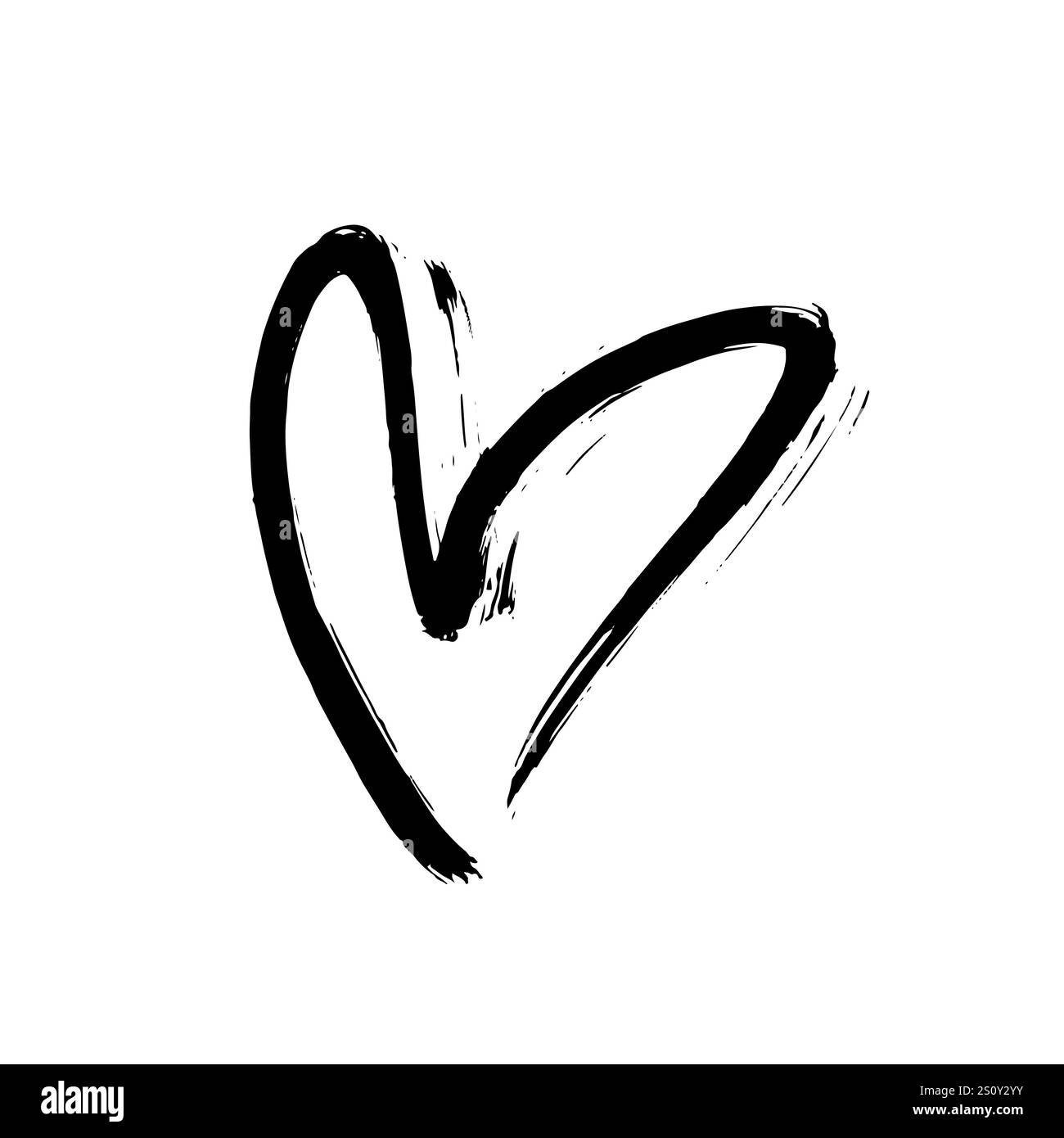 Hand Drawn Brush Heart Illustration Stock Vector Image & Art - Alamy