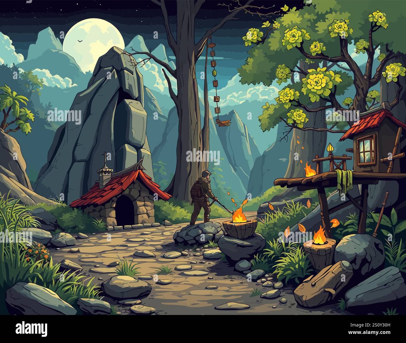 Elements of adventure in graphic style Stock Vector Image & Art - Alamy