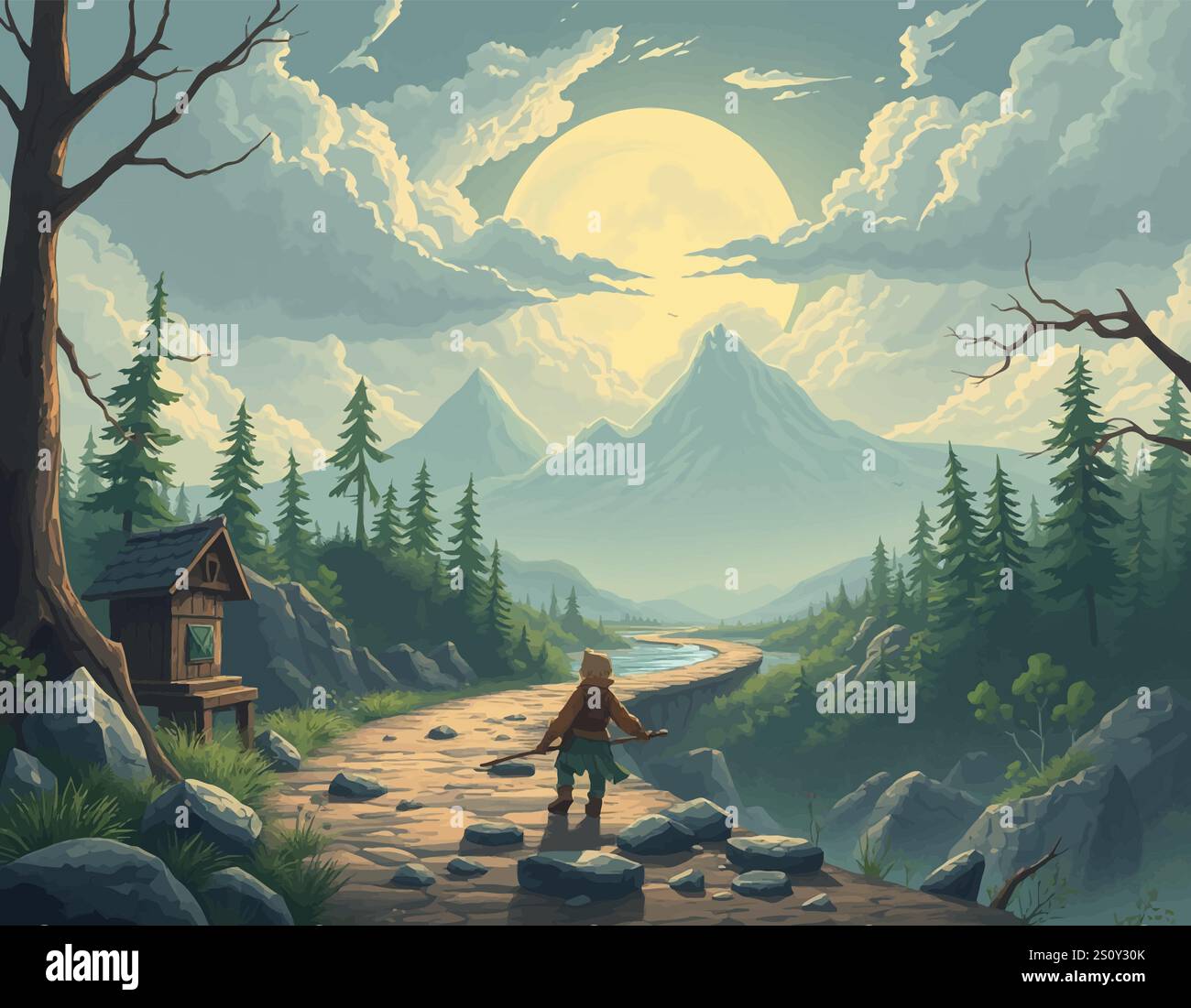Elements of adventure in graphic style Stock Vector Image & Art - Alamy