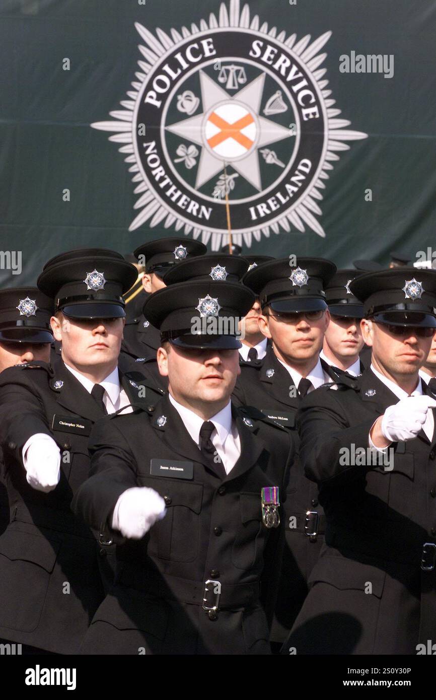 File photo dated 05/04/02 of the first recruits of the Northern Ireland ...