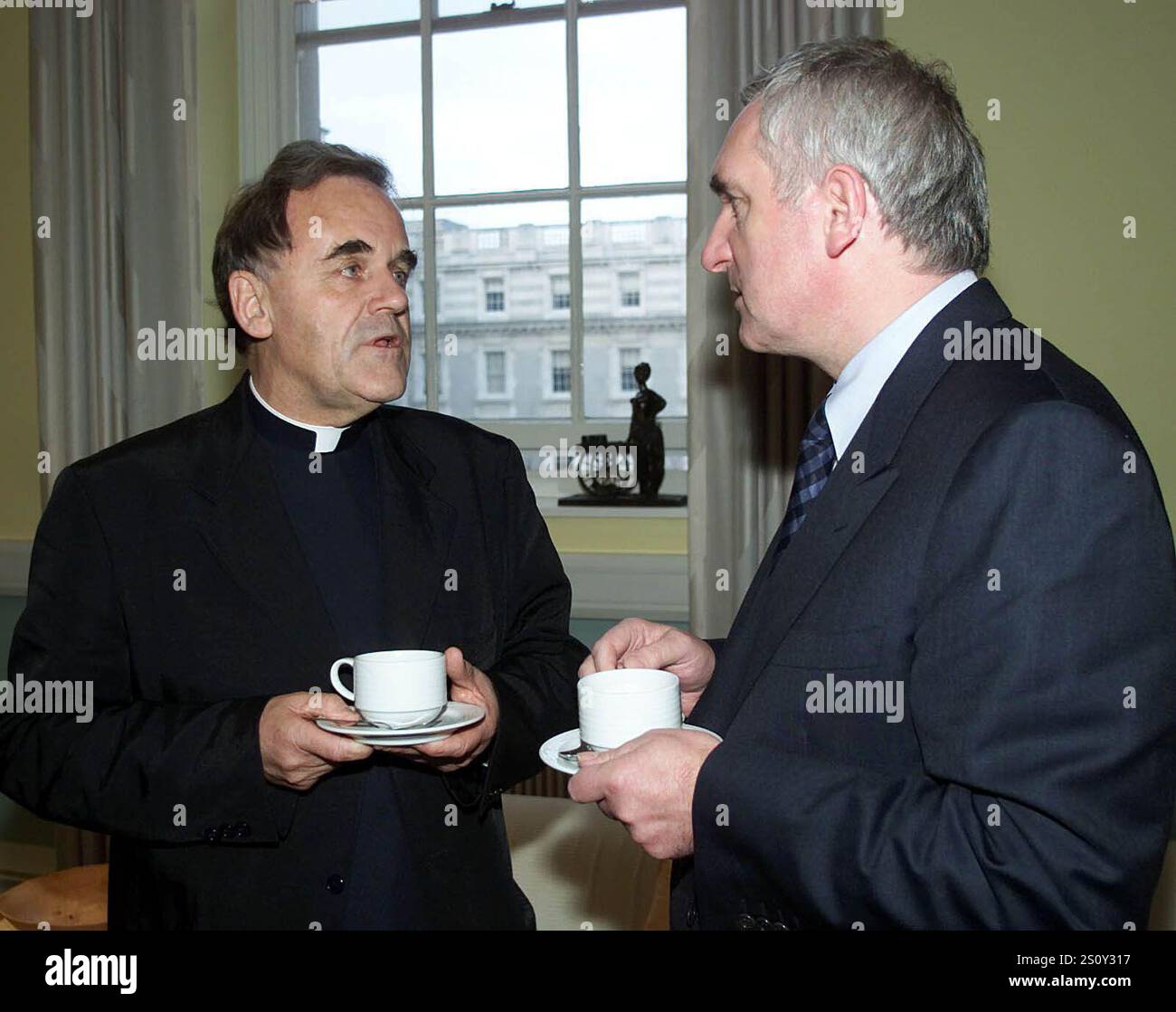 File photo dated 18/10/01 of Irish Prime Minister Bertie Ahern talking ...