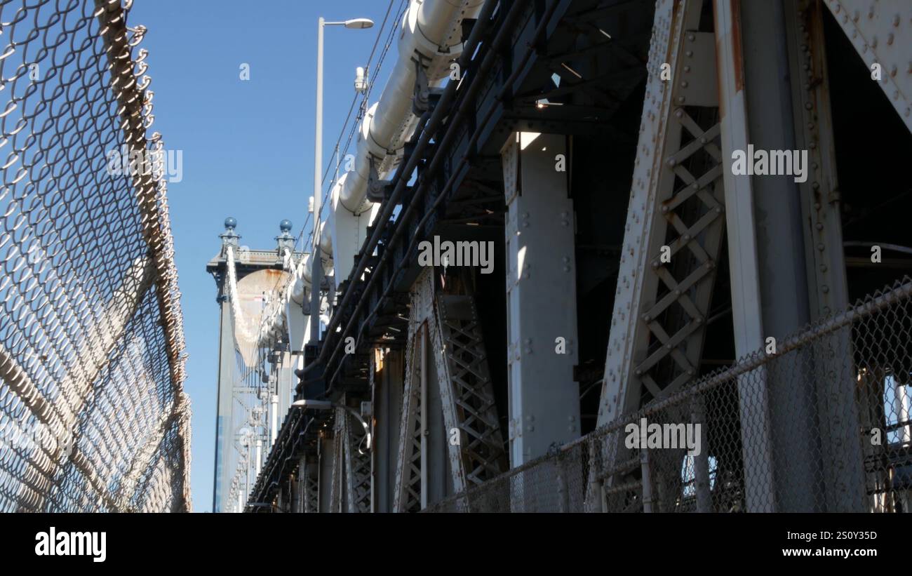 Manhattan Bridge to Brooklyn Dumbo. New York City symbol, USA travel ...