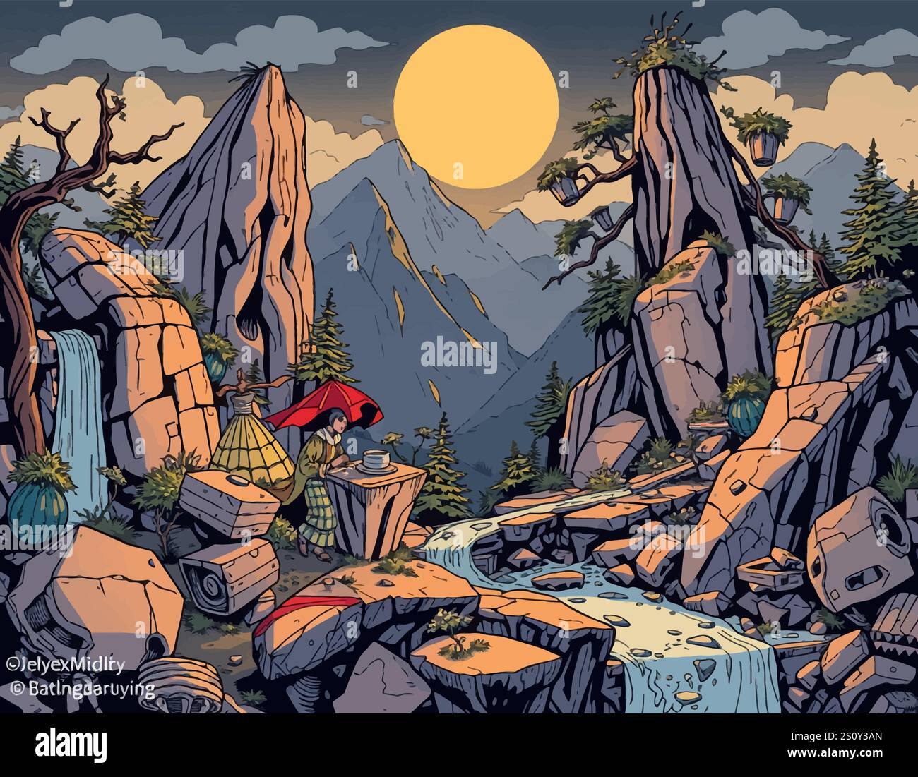Elements of adventure in graphic style Stock Vector Image & Art - Alamy