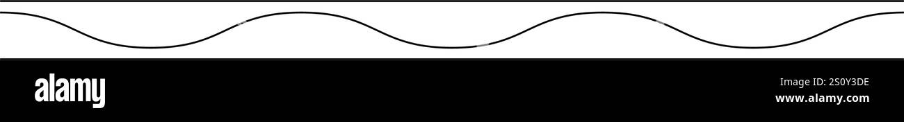 Border frame wavy line divider, geometric shape element, horizontal ...