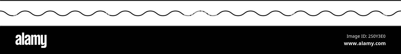 Border frame wavy line divider, geometric shape element, horizontal ...