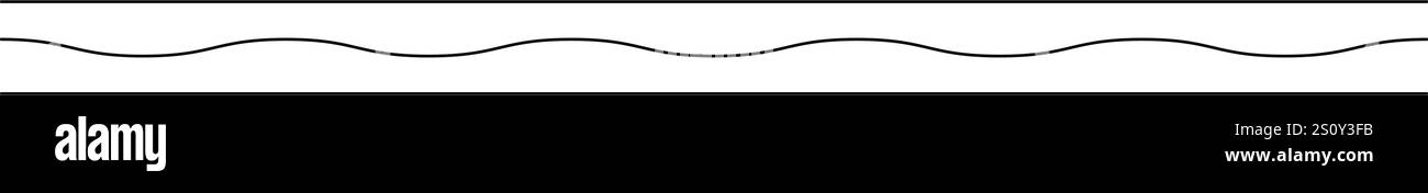Border frame wavy line divider, geometric shape element, horizontal ...