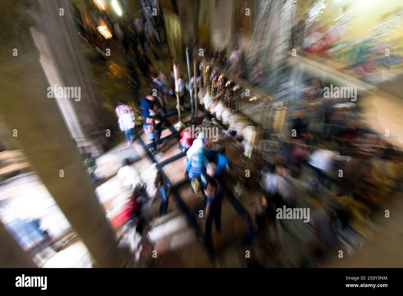 The Stone of Anointing inside the church of the holy Sepulchre in the ...