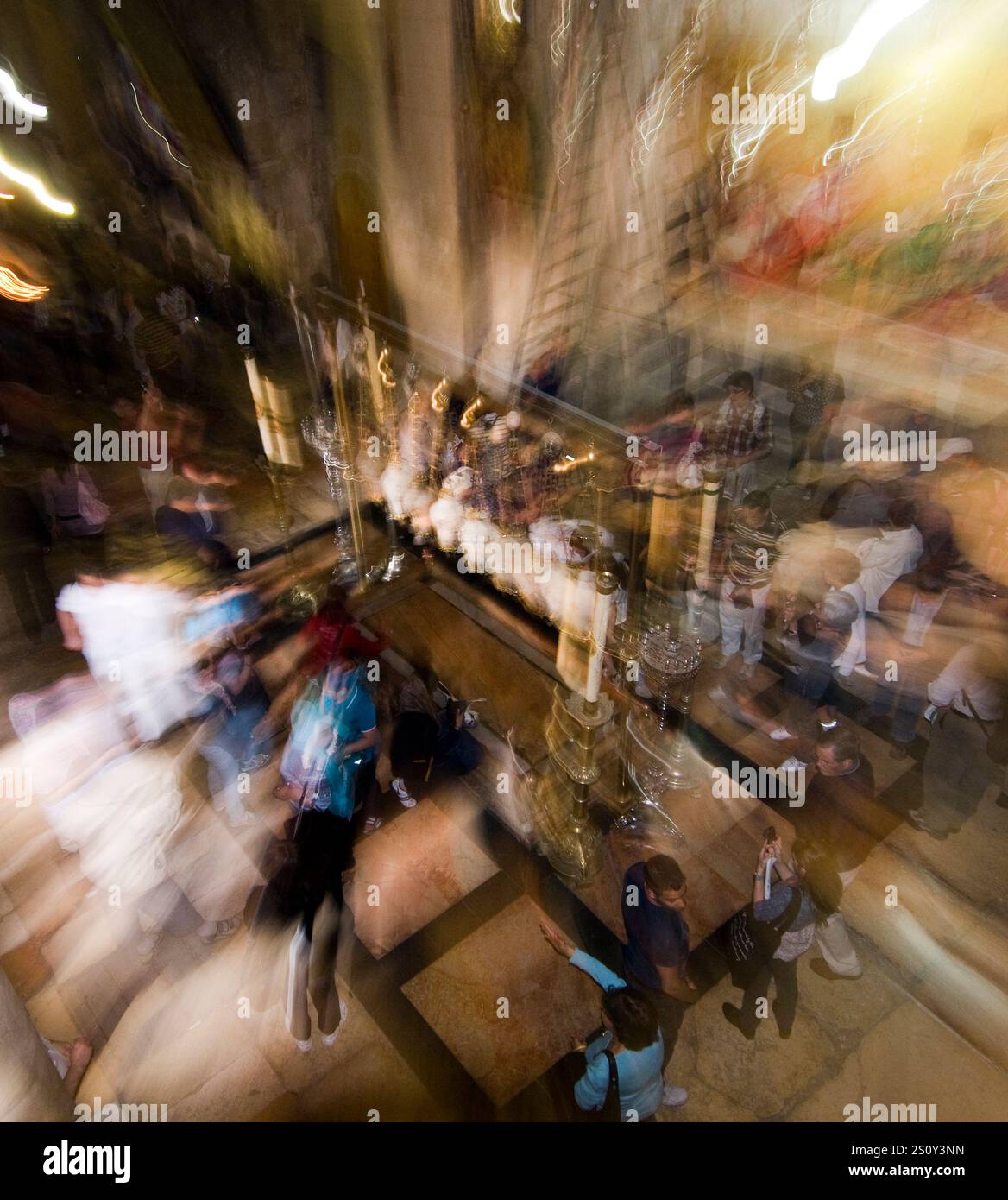 The Stone of Anointing inside the church of the holy Sepulchre in the ...