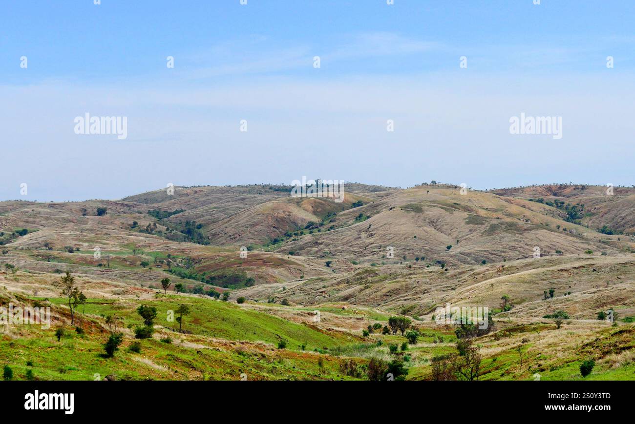 Beautiful landscapes in the Central Highlands in Madagascar Stock Photo ...