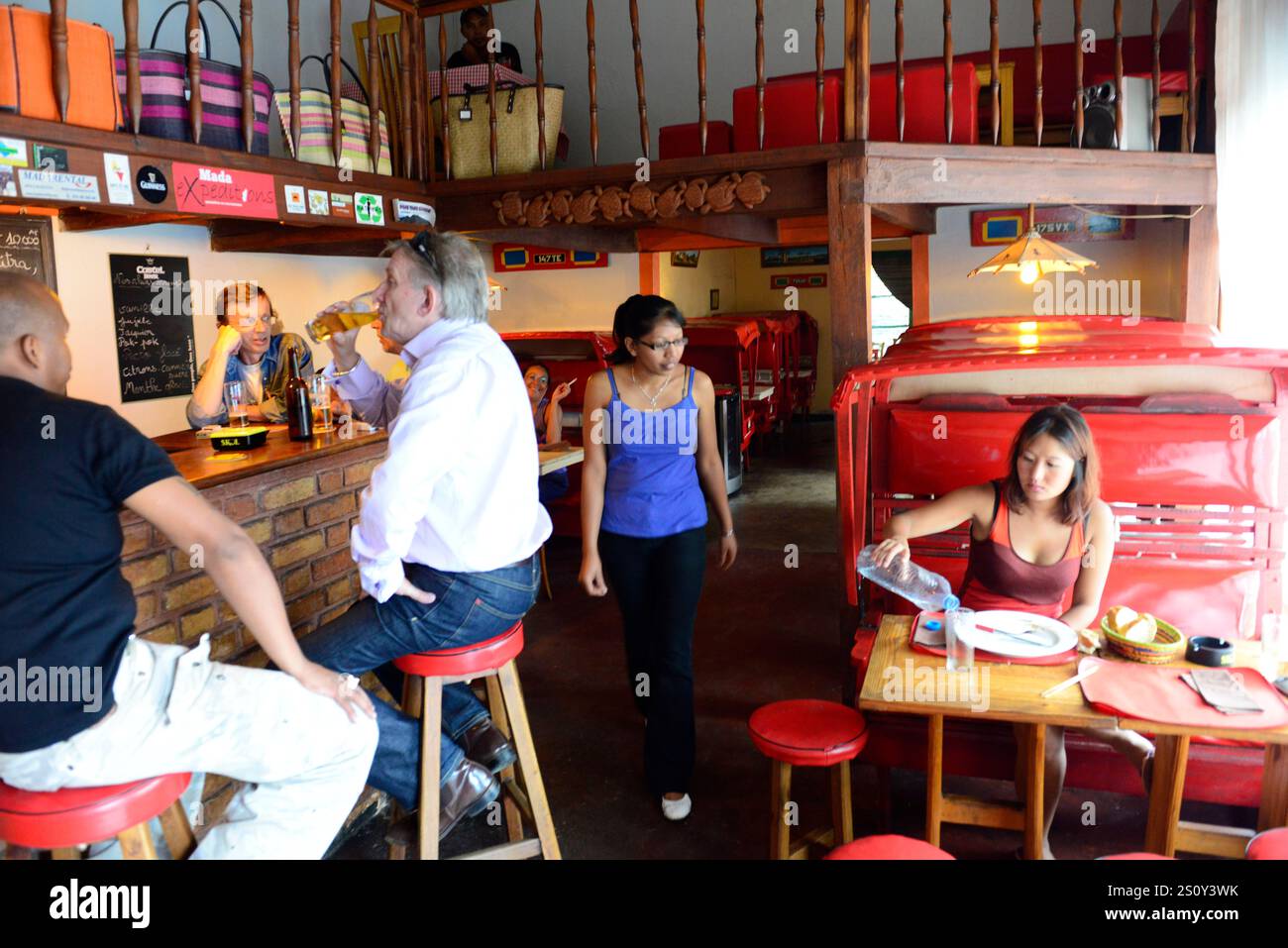 The Pousse-Pousse Snack Bar restaurant in Antsirabe, Madagascar Stock ...