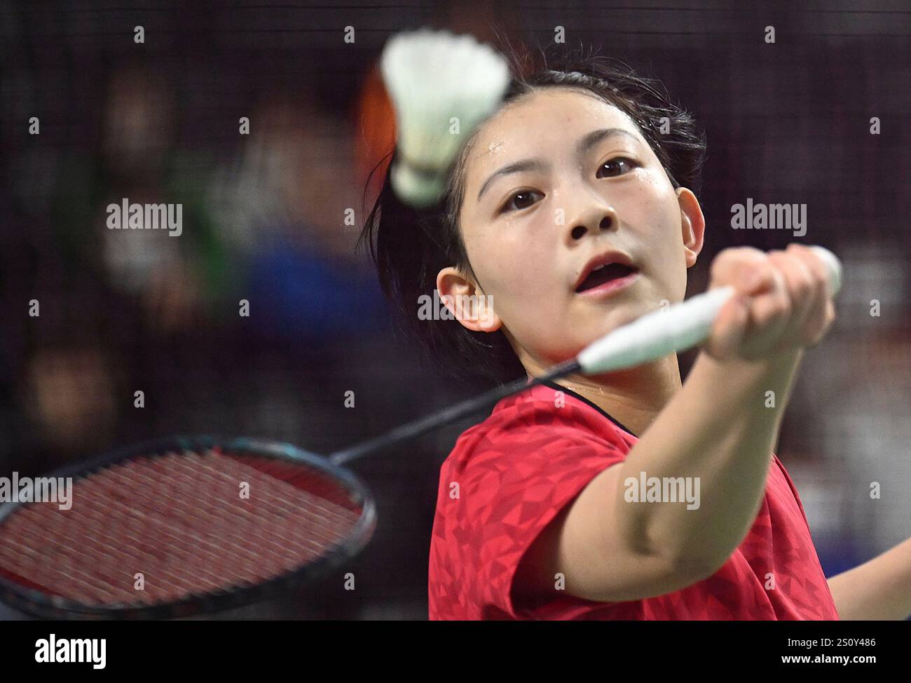 Tomoka MIYAZAKI competes in the women's singles final at the Japan ...